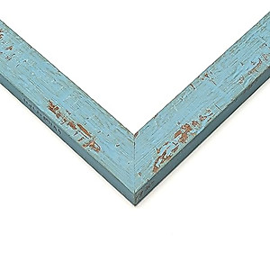 12x6 Frame Blue Solid Wood Picture Frame Width 1.125 Inches | Interior Frame Depth 0.5 Inches | Mangrove Bohemian Photo Frame Complete with UV Acrylic, Foam Board Backing & Hanging Hardware