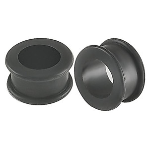 bodyjewellery 7/8 inch 22mm Black Implant grade silicone Double Flare Tunnels Ear Gauge Plugs ABCF Ear Stretching Piercing 2Pcs