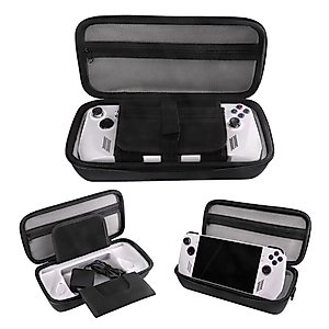 EJGAME Travel Carrying Case Compatible with ASUS ROG Ally,Shockproof Anti-Scratch Dual-Layer Oxford Protective Portable Case,Black
