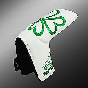 CRAFTSMAN GOLF Green Lucky Clover Headcover Blade Putter Cover for Scotty Cameron Taylormade Odyssey Blade（Blade