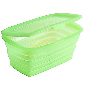 Cozihom Silicone Collapsible Refrigerator Food Storage Box with Lid, Food Storage Container, Space Saving, Microwave/Freezer/Dishwasher Safe