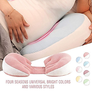 Side Sleeper Pregnancy Pillow, Side Sleeper Maternity Belly Support Pillow, Pregnancy Double Wedges for Body, Belly, Back Support, Maternity Pillow with Detachable Wedges