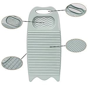 Plastics Clothes Washboards Laundry Board Household Hand Washing Board with Soap Holder Portable Hand Washing Clothes Tool Scrubboards Clothes Cleaning Tools for Home School Dormitory (Light Blue)