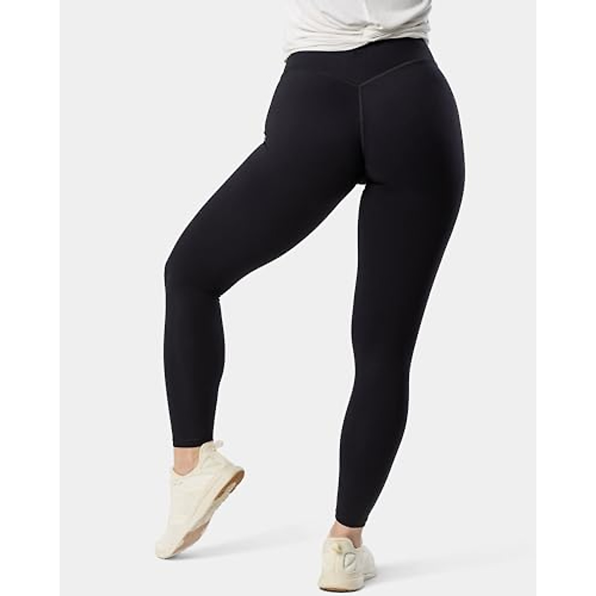 Kamo Fitness Serenity 25" No Front Seam 7/8 Leggings High Waisted Yoga Pants for Women, Soft Workout Pants Compression Leggings with Tummy Control (Black, S)