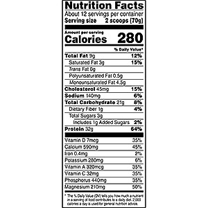 Muscle Milk Genuine Protein Powder, Strawberries ‘N Crème, 1.93 Pounds, 12 Servings, 32g Protein, 3g Sugar, Calcium, Vitamins A, C & D, NSF Certified for Sport, Energizing Snack, Packaging May Vary