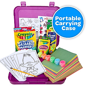 Crayola Trolls World Tour, Neon Create & Color Art Set, Over 70 Art Supplies, Gift for Kids, 5, 6, 7, 8