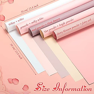 50 Sheets Flower Wrapping Paper Florist Bouquet Supplies Waterproof Flower Wrapping Paper Double Sided Colors Floral Paper Flower Packaging Bouquet Wrapping Paper for DIY Craft Gift, 22.8 x 22.8 Inch