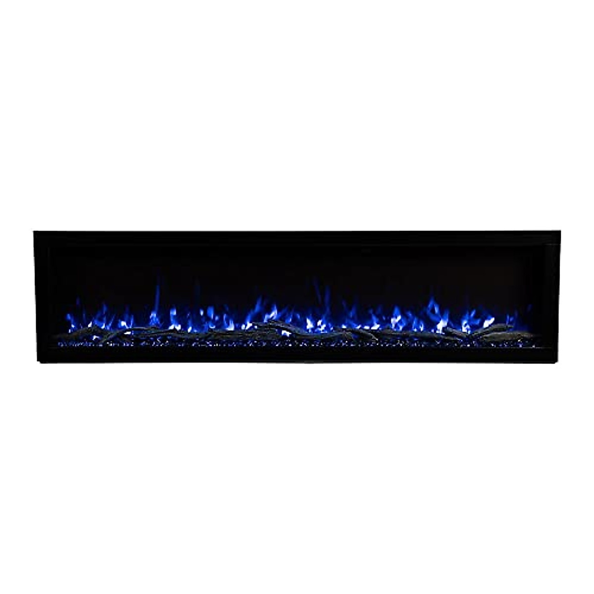 Modern Ember Highmark 60 Inch Smart Linear Electric Fireplace - Premium Flame with 10 Colors, Sleek Hidden Vent Design, Install Recessed in-Wall or Wall-Mount, WiFi and Voice-Enabled