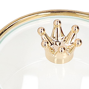 Milltrip Ceramic Bowl, Binaural Bowls Large Capacity Crown Ceramic Bowl with Lid and Phnom Penh Handle for Soup Rice Salad Instant Noodle(Green)