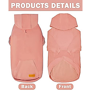 Kickred Basic Dog Hoodie Sweatshirts, Pet Clothes Hoodies, Granular Velvet, Sweater with Hat and Leash Hole, Soft Velvet Outfit Coat for Small Medium Large Dogs