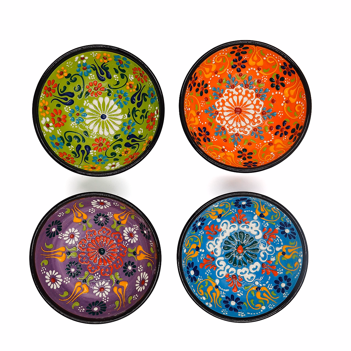 Ali Ceramic Bowls 4.72 Inches Set of 4 Dishwasher Microwave Safe Ceramic Bowls for Cereal Salad,Fruit,Vegetable,Ice Cream,Soup,Yoghurt,Olive,Cheese,Colorful Eating Cup