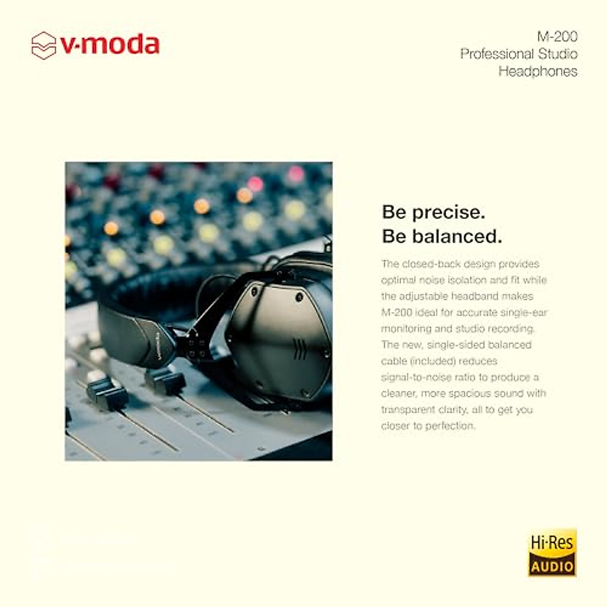 V-Moda M-200 Hi-Res Audio Studio Headphones - Matte Black