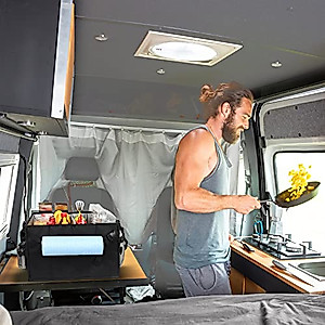 CHZUOBER Large Grill Caddy with Paper Towel Holder, Waterproof Interior Easy Clean Tailgating Accessories for Grilling Utensils Cooking Supplies, Camping Accessories BBQ Caddy for Outdoor Grill