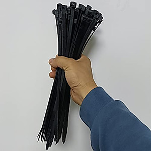 Zip Ties 250 pcs 10 inch Cable Zip Ties Heavy Duty with 50 LBS Tensile Strength, Premium Plastic Wire Ties, UV Resistant Cable Ties, Self-Locking Black Nylon Cable Tie Straps