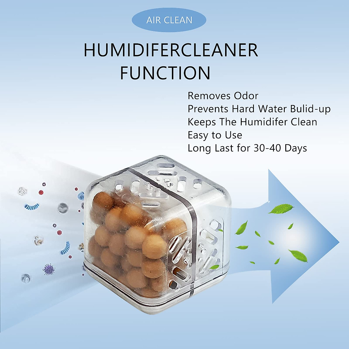 Humidifier Water Cleaning Demineralization Cartridge Filter Compatible with LEVOIT, GENIANI, EVERLASTING, Also Works with All Humidifiers Caliber Larger Than at Least 1.3 in Diameter (20 Pack)
