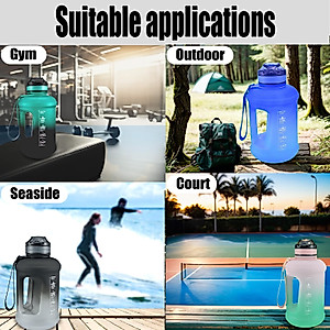 POPOACTI Sports Water Bottle, 63 Oz/1800mL, Leak Proof BPA Free Travel Outdoor For Men Women (Gradient_Black)