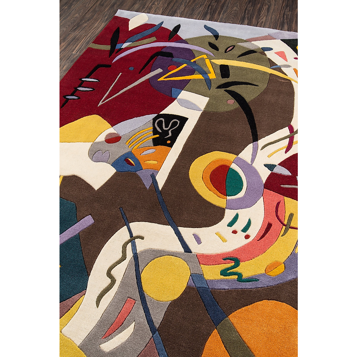 Momeni Rugs New Wave Collection, 100% Wool Hand Carved & Tufted Contemporary Area Rug, 5'3" x 8', Multicolor