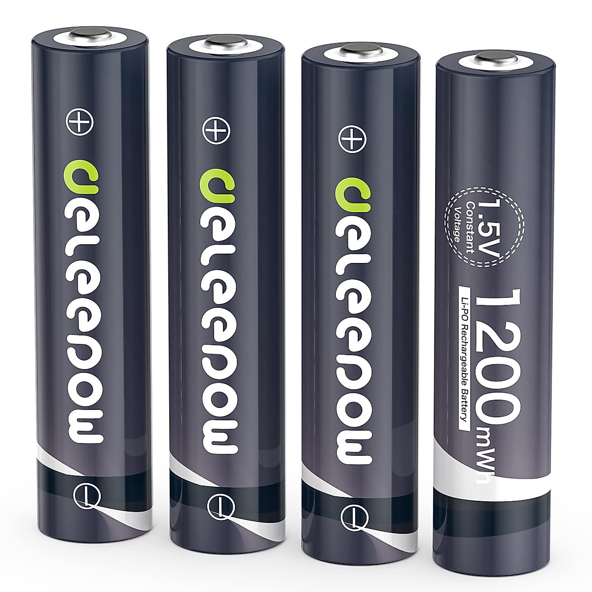 Deleepow Rechargeable AAA Batteries Lithium 1200mWh AAA Batteries Rechargeable 1.5V 1500 Cycle(Only Batteries)