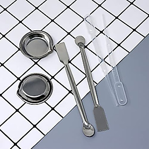 Honbay 12PCS Small Paint Tray Paint Mixing Palette 2PCS Metal Paint Stirrers and 10PCS Clear Plastic Droppers for Airbrush Paint Mixing Model Painting and DIY Art Craft