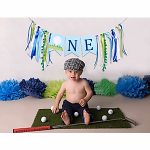 Golf 1st Birthday high Chair Banner - Golf 1st Birthday Party Decorations in one, Golf seat high Chair Banner, Birthday Party Banner, Cake Smashing, Photography Props.