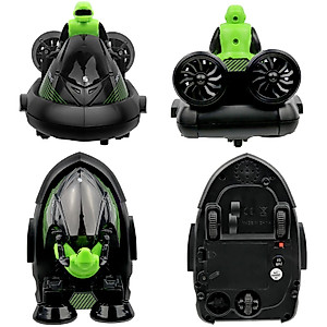 Click N' Play Set of 2 Remote Control Bumper Cars, Stunt RC Battle Cars with Drivers, Toy Game for Boys & Girls Ages 6+, Black Red