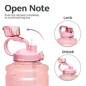 Elvira Half Gallon/64oz Motivational Time Marker Water Bottle with Straw & Protective Silicone Boot, BPA Free Anti-Slip Leakproof for Fitness, Gym and Outdoor Sports