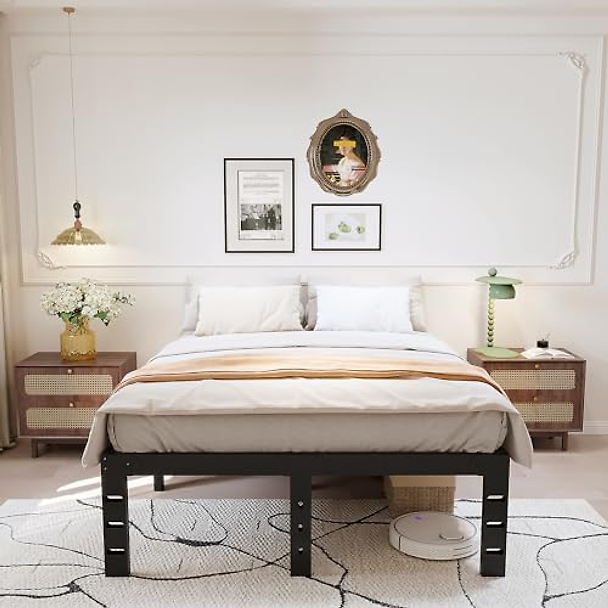 Vengarus Metal Bed Frame California King, Heavy Duty Bed Frames No Box Spring Needed for Mattress Foundation, Noise Free, Easy Assembly