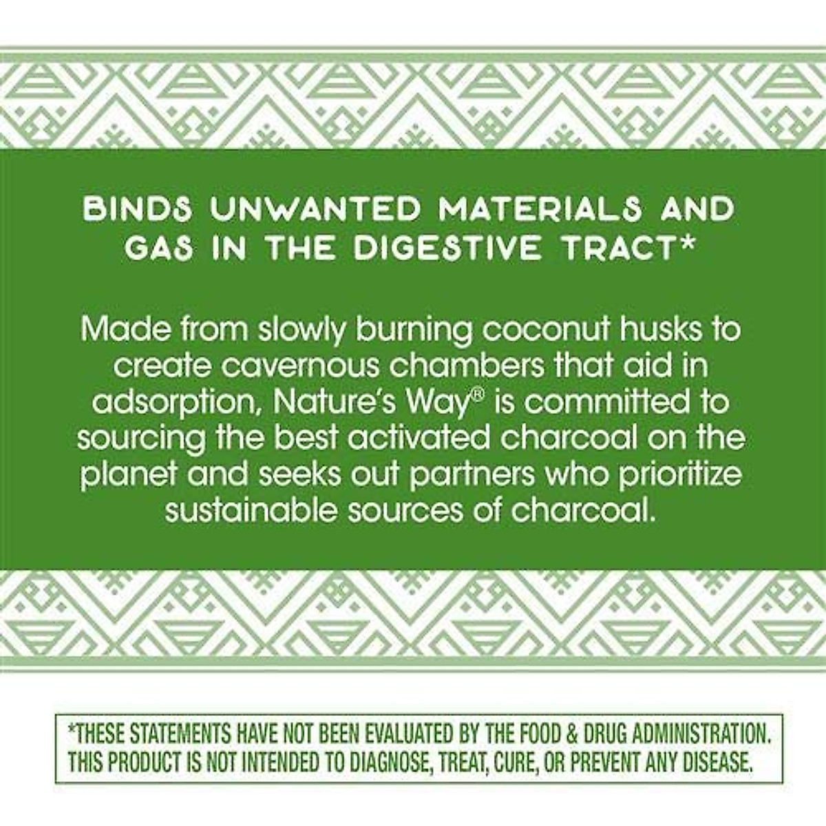 Nature's Way Activated Charcoal, Binds Unwanted Materials and Gas*, 560mg per Serving, 360 Capsules