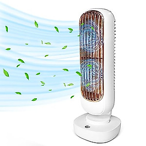 Tower Fan For Bedroom Living Room Home Office Table Battery Operated Rechargeable Small Desk Fans