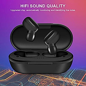 ciciglow Bluetooth Earphone, TWS Wireless Bluetooth Earphone Headset Support 3H Playtime HiFi Sports Headphone with Portable Charging Case for iOS, Android Smartphone.