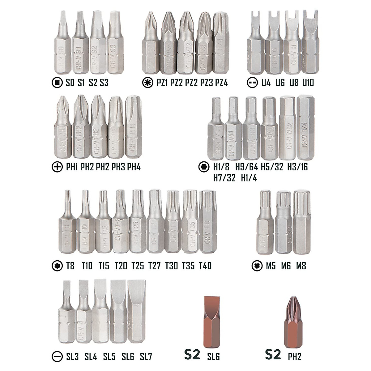ROTATION 44pc Bit Set with 1/4 Mini Ratchet Offset Screwdriver, Portable Case, CR-V Steel, Drive Handle & Multi Hex/Phillips/Slotted/Torx/Star Bit