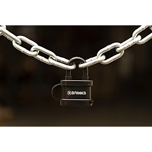 BRINKS - 40mm Laminated Steel Weather Resistant Padlock, 3-Pack - Vinyl Wrapped and Chrome Plated with Hardened Steel Shackle