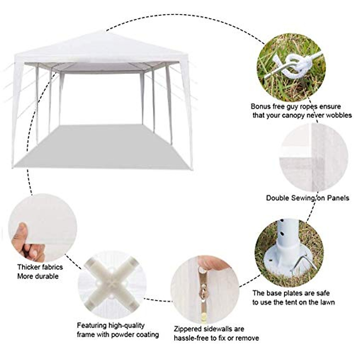 10' X 30'Outdoor Gazebo Canopy Tent,Party Wedding Tent Heavy Duty Gazebo Pavilion,Large BBQ Patio Tent Grill Commercial Camping Tent Shelter for Garden Backyard Lawns,with 5 Removable SideWalls,White