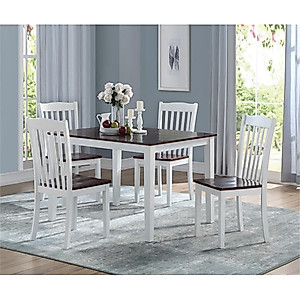 Acme Green Leigh Rectangle Wooden Dining Table in White and Walnut