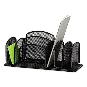 Safco 3251Bl Deluxe Organizer Six Compartments Steel 12 1/2 X 5 1/4 X 5 1/4