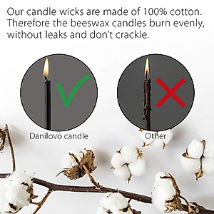 Danilovo Pure Beeswax Candles - No-Drip, Smoke-Less, Tall, Thin Taper Candles – Decorative Candles for Church Prayer, Decor or Birthday Candles – Honey Scented Candles – 6.3”x0.2” (Black,100pcs)