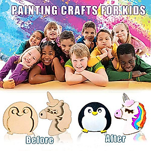 YOFUN Paint Your Own Wooden Magnet - Wood Painting Craft Kit and Art Set for Kids, Art and Craft Supplies Party Favors for Boys Girls Age 4 5 6 7 8, Easter Crafts & Basket Stuffers