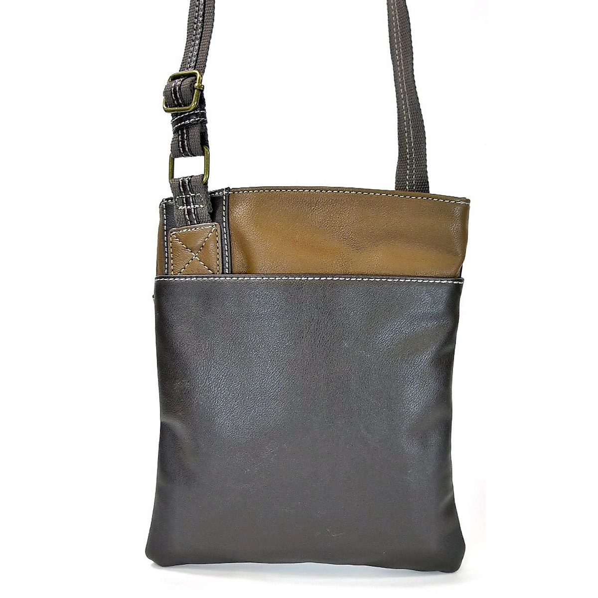 CHALA Swing CrossBody Phone Purse in Two Tone Colors- (Bag Only) Brown