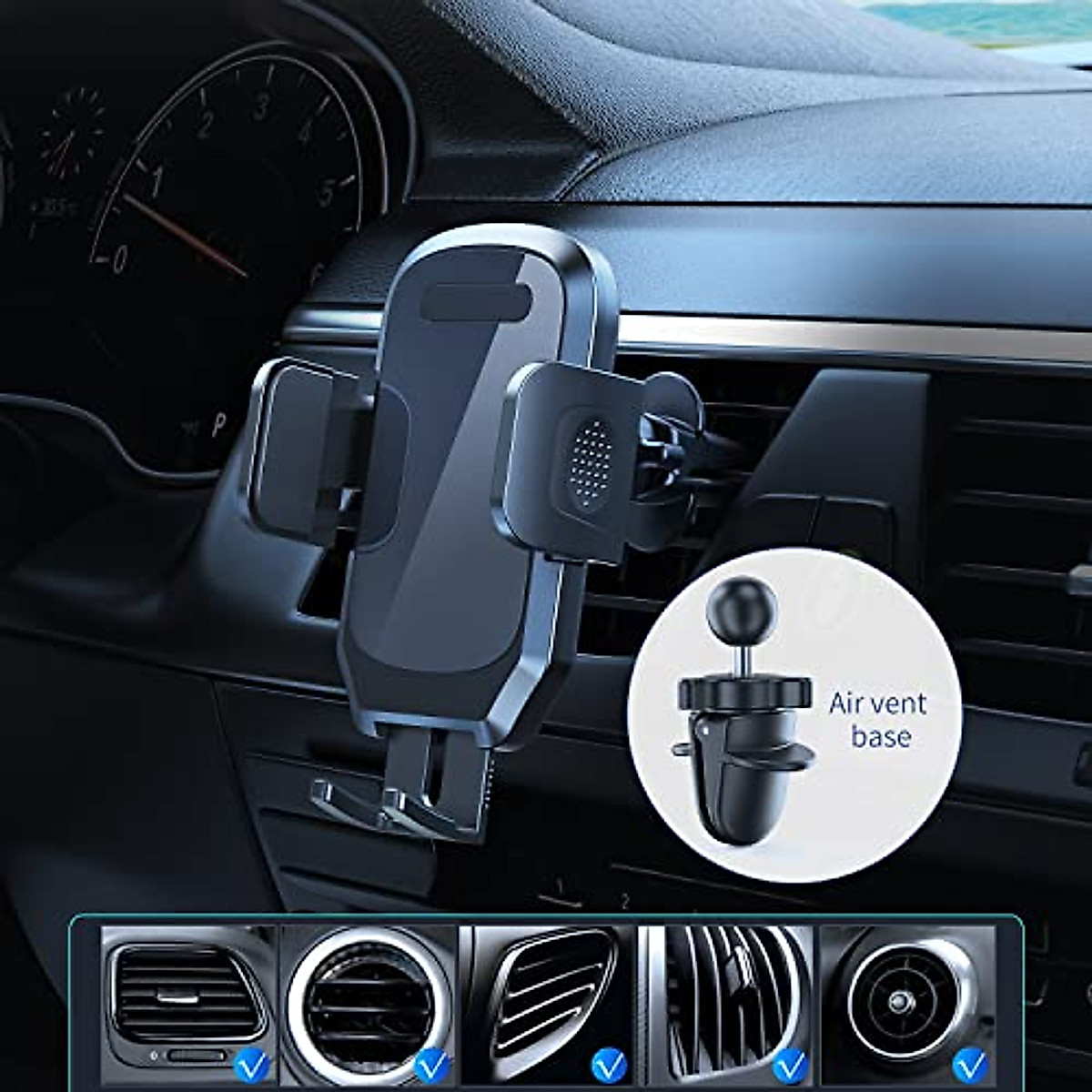 Car Phone Holder Mount,Dashboard/Windshield/Air Vent Cell Phone Holder,Gooseneck Long Arm Cradle Anti-Shake Handsfree Stand Compatible with iPhone and All Smart Phones,Universal 2 in 1 Phone Holder