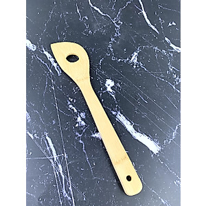 JapanBargain, Bamboo kitchen Utensil set Cooking Utensil Set Cooking Spatula Fork Spoon Turner for Non Stick Cookware (1, 5 in 1)