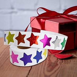 Large Star Stickers 500PCS Large Sparkling Star Stickers for Envelopes Glitter Wish Stickers Holiday Decorations Classroom Graduation Reward Supplies