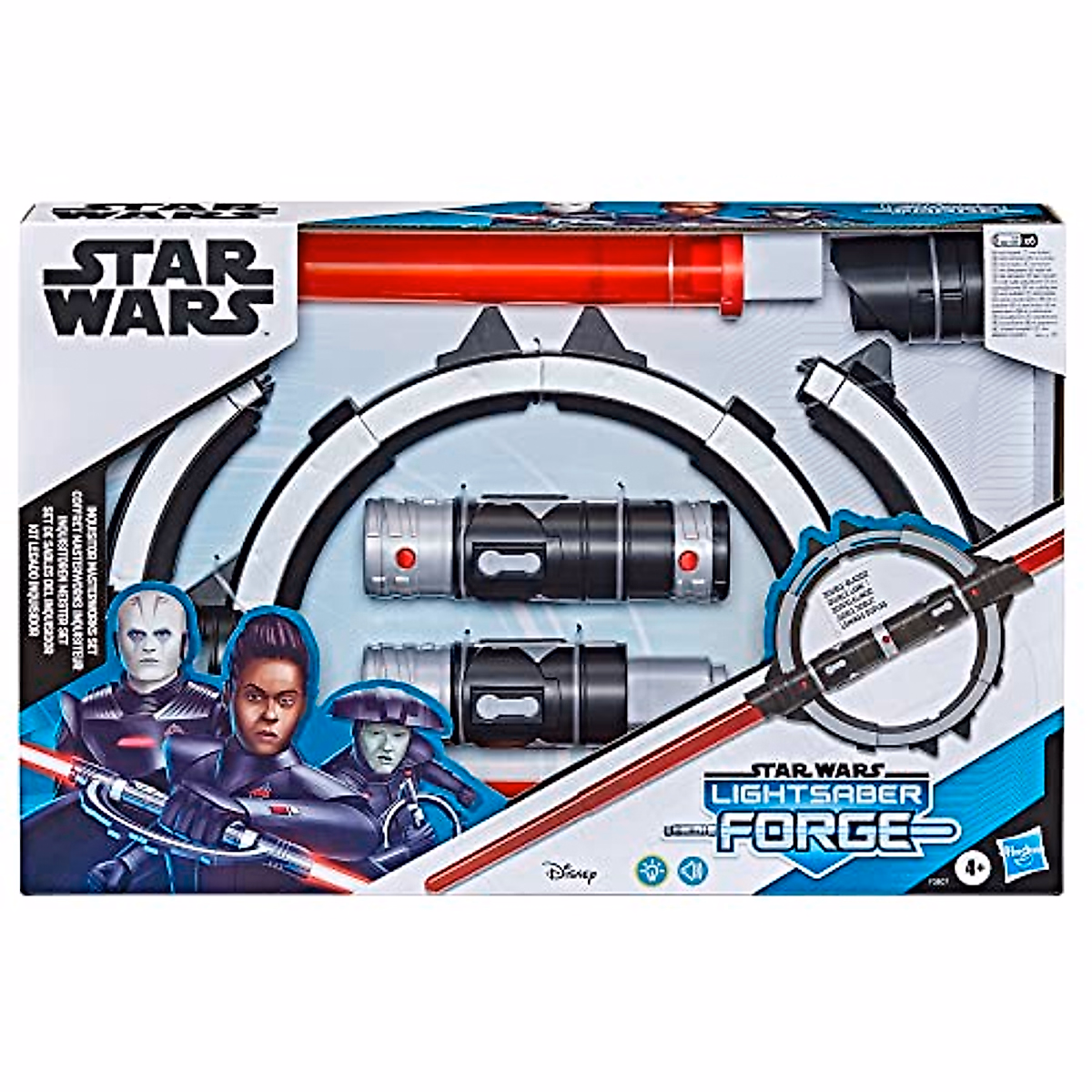 STAR WARS Lightsaber Forge Inquisitor Masterworks Set Double-Bladed Electronic Lightsaber, Customizable Roleplay Toy for Kids Ages 4 and Up