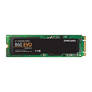 SAMSUNG 860 EVO SSD 1TB - M.2 SATA Internal Solid State Drive with V-NAND Technology (MZ-N6E1T0BW)