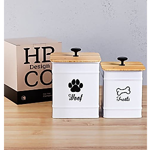 Dog Treat Container Airtight Set of 2 - 8x6" & 7x5" Dog Treat Jars with Lids Airtight - Dog Treat Jars for Kitchen Counter - Dog Treat Canister - Big Dog Cookie Jar Dog Treat Jar - Pet Treat Container