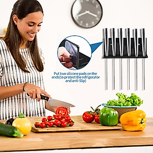 6.7-inch Knife Holder Punch-Free Knife Bar Strong Knife Acrylic Holder Cheese Knife Organizer Kitchen Knife Cutlery Organizer 2Pack