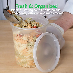 Amozife 24 Sets 32 oz Plastic Deli Food Storage Containers With Airtight Lids, Leakproof, BPA-Free, Freezer Safe, Dishwasher Safe
