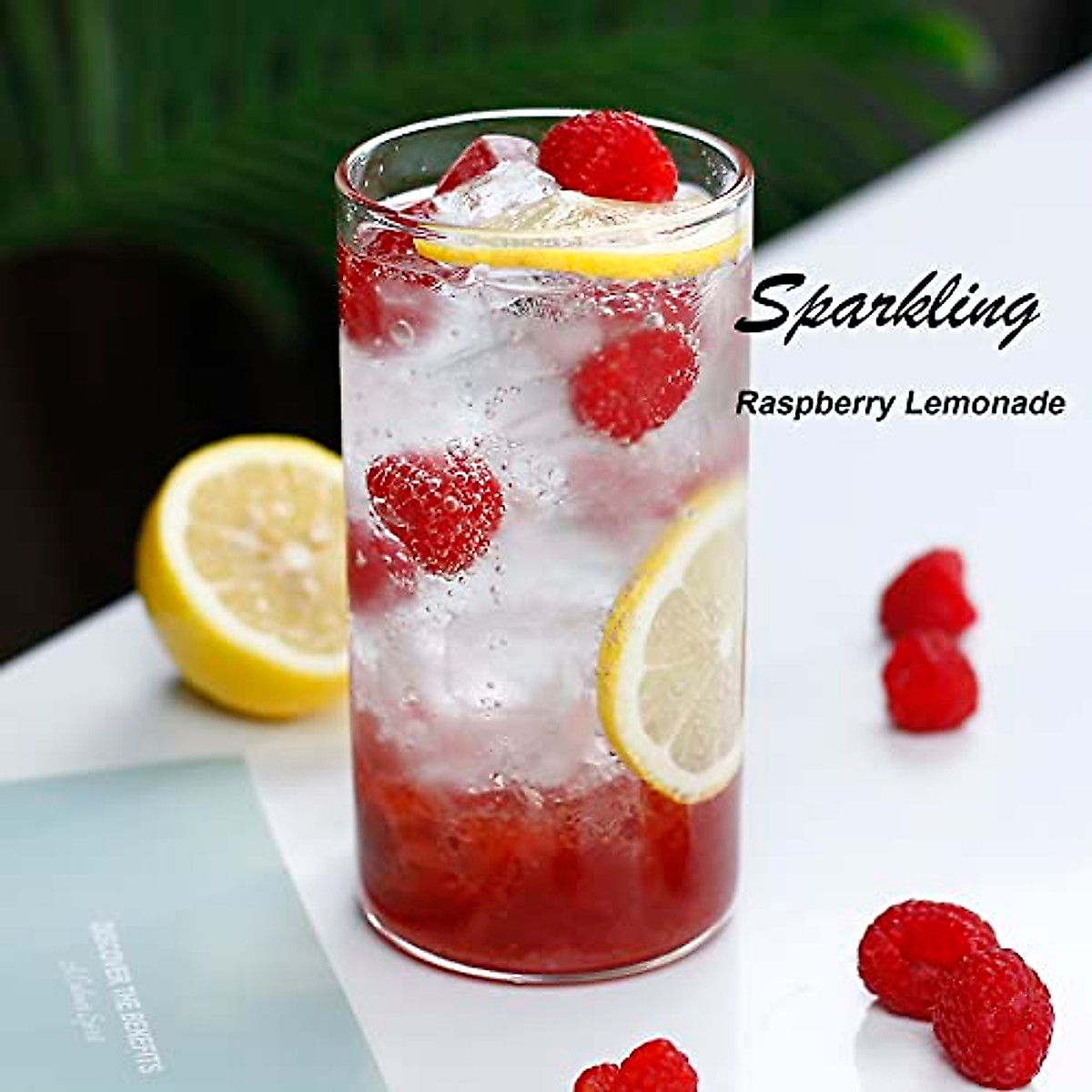 LUXU Drinking Glasses 19 oz, Thin Highball Glasses Set of 4,Clear Tall Glass Cups For Water, Juice, Beer, Drinks, and Cocktails and Mixed Drinks