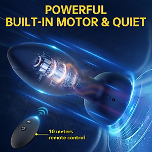Anal Plug Vibrator with Remote Control Sex Toys for Men Women, Prostate Massager with 10 Rotation Vibration Modes, Adult Sex Toys Vibrating Butt Plug Anal Toys Vibrators Male Sex Toys Couple Pleasure