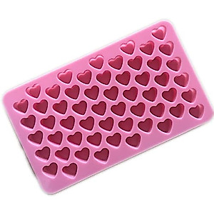 Silicone mold Mini Heart Shape Silicone Ice Cube / Chocolate Mold Pink
