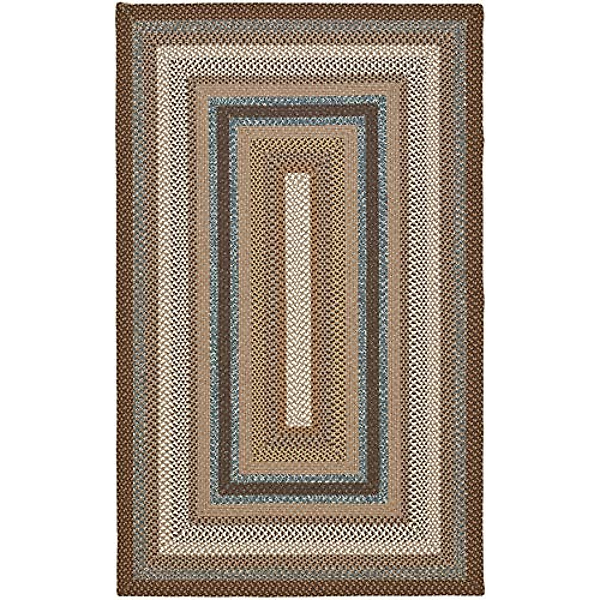 SAFAVIEH Braided Collection 4' x 6' Brown/Multi BRD313A Handmade Country Cottage Reversible Area Rug